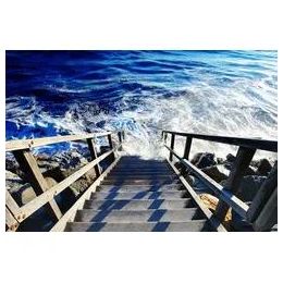 Fototapete papermoon "Treppe ins Meer", bunt, B:4,5m L:2,8m, Vlies, Tapeten