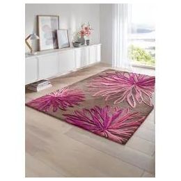 Teppich Heine HOME Gr. 2, pink (taupe, beere, gemustert), B:90cm H:17mm L:160cm, Wolle, Teppiche, Teppich