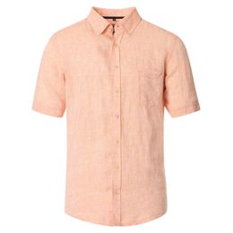 Kurzarmhemd Casamoda "Casamoda Leinenhemd Kurzarm uni", Herren, Gr. M, Normalgr&ouml;&szlig;en, orange (hellorange), 100% Leinen, unifarben, l&auml;ssig geschnitten, Hemden