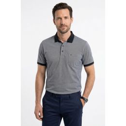 Poloshirt OLYMP "Casual", Herren, Gr. L, schwarz, Piqu&eacute;, Obermaterial: 100% Baumwolle, Shirts, Two-Tone Piqu&eacute;, Seitenschlitzen im Saum