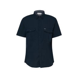 Kurzarmhemd s.Oliver, Herren, Gr. M, N-Gr, dunkelblau, Web, Obermaterial: 100% Baumwolle, gestreift, regular fit normal, Hemden, mit dezenten Streifen, Button-down-Kragen, Baumwolle