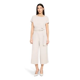 Overall Betty Barclay "Damen mit Eingrifftaschen", Damen, Gr. 36, Normalgr&ouml;&szlig;en, grau beige, Obermaterial: 96% Polyester, 4% Elasthan, figurumspielend, U-Boot-Ausschnitt, Overalls Overall