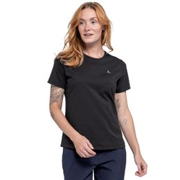 Sch&ouml;ffel T-Shirt SCH&Ouml;FFEL "T Shirt Hohberg L", Damen, Gr. 38, schwarz, Obermaterial: 60% Baumwolle, 40% Polyester, normal, Rundhals, Shirts T-Shirt, sportliche Passform, Kurzarm, f&uuml;r Trekking und Freizeit