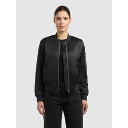 Blouson Khujo "BETH", Damen, Gr. XL, schwarz, 97% Polyester, 3% Elasthan, gl&auml;nzend, slim fit h&uuml;ftlang, eingesetzt Rippstrickb&uuml;ndchen, Jacken Blouson