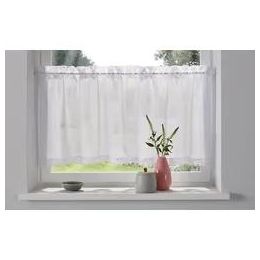 Scheibengardine OTTO HOME "Missy" Gr. 4, wei&szlig;, B:120cm H:45cm, Polyester, Polyester, Gardinen, mit Spitzenbord&uuml;re