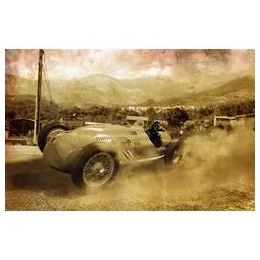Fototapete papermoon "VINTAGE OLDTIMER-AUTO AUTOS RETRO RENNWAGEN RACING CARS", bunt, B:4,5m L:2,8m, Vlies, Tapeten