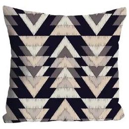 Dekokissen queence "&raquo;Triangel&laquo;", bunt (bunt, bedruckt), B:40cm L:40cm, Polyester, Dekokissen_Sitzkissen_Kissenh&uuml;llen, Kissenh&uuml;lle ohne F&uuml;llung, 1 St&uuml;ck