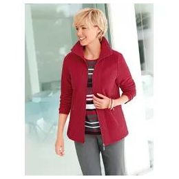 Fleecejacke Casual Looks, Damen, Gr. 50, rot, 100% Polyester, unifarben, figurumspielend, Jacken Fleecejacke