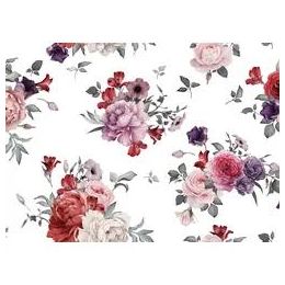 Livingwalls Fototapete LIVING WALLS "Designwalls Flower Bouquet 1", rosa (rosa, violett, wei&szlig;), B:3,5m L:2,55m, Vlies, Tapeten, Vlies, Wand, Schr&auml;ge, Decke