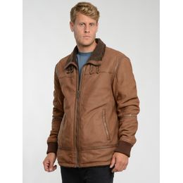 Lederjacke JCC "3102244", Herren, Gr. 58, braun (dunkelbraun), Obermaterial: 100% Schafsleder; Innenfutter: 100% Polyester; &Auml;rmelfutter: 100% Polyester, Jacken