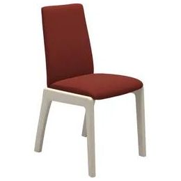 Polsterstuhl stressless "Laurel", rot (rot dinamica, eiche gekalkt), B:57cm H:92cm T:59cm, Microfaser DINAMICA (88% Polyester, 12% Polyurethan), St&uuml;hle, Polsterstuhl, Low Back, Gr&ouml;&szlig;e M, mit abgerundeten Beinen in Eiche gekalkt