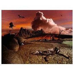 Fototapete papermoon "Apokalyptische Landschaft", bunt, B:3,5m L:2,6m, Vlies, Tapeten