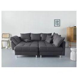 Ecksofa Collection AB "Innsbruck L-Form, B: 247 cm", grau (anthrazit), B:247cm H:87cm T:189cm, Microfaser PRIMABELLE (100% Polyester), Struktur (90% Polyester, 10% Polyacryl), Samtvelours (100% Polyester), Luxus-Microfaser Antiklederoptik (100% Polyester), Sofas, Ecksofa, Ecksofa und Hocker, Recamiere links oder rechts montierbar