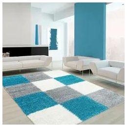 Hochflor-Teppich Ayyildiz TEPPICHE "Life Shaggy 1501" Gr. 3, blau (t&uuml;rkis), B:120cm H:30mm L:170cm, Kunstfaser, Teppiche, Wohnzimmer