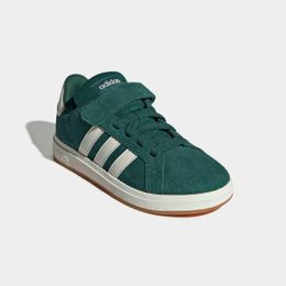 Sneaker adidas Sportswear "GRAND COURT 00S KIDS", M&auml;dchen, Gr. 33, gr&uuml;n (collegiate gr&uuml;n, sanftes wei&szlig;, gum10), Leder, Textil, Schuhe Sneaker, Design auf den Spuren des adidas Superstar, f&uuml;r Kinder