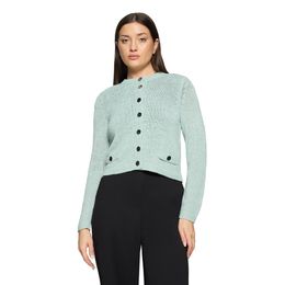 Strickjacke Betty Barclay "Damen mit aufgesetzten Taschen", Damen, Gr. 36, gray mist, Strick, Obermaterial: 65% Polyacryl, 35% Polyamid, Basic, gerade normal, Rundhals, Strickjacken Strickjacke