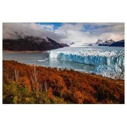 Fototapete papermoon "GLETSCHER-PATAGONIEN GEBIRGE WALD BERGE SONNE STEINE", bunt, B:4m L:2,6m, Vlies, Tapeten