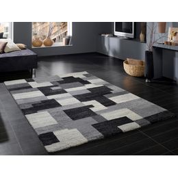 Teppich OCI DIE TEPPICHMARKE "STEADY ALLOVER" Gr. 4, grau (grau, schwarz), B:160cm H:20mm L:230cm, Polypropylen (PP), Teppiche, Teppich, Fris&eacute; Kurzdlor, Mosaik, robust, Wohnzimmer
