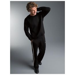 Freizeitanzug TRIGEMA "TRIGEMA Pyjama mit kontrastfarbigen Akzenten-", Herren, Gr. XL, schwarz, Sweatware, 70% Baumwolle, 30% Polyester, Basic, Sportanz&uuml;ge Freizeitanzug
