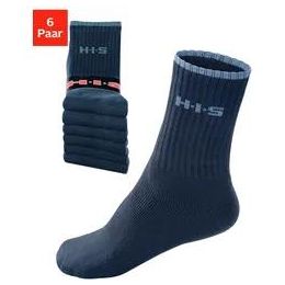 H.I.S. Sportsocken H.I.S, Herren, Gr. 47-48, blau (marine), Baumwollmischung, Rippstruktur, elastisch, Socken Sportsocken, mit Frottee & verst&auml;rkten Belastungszonen