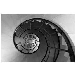 Fototapete papermoon "Wendeltreppe Schwarz & Wei&szlig;", schwarz (schwarz, wei&szlig;), B:4,5m L:2,8m, Vlies, Tapeten