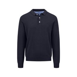 Strickpullover Fynch-Hatton, Herren, Gr. XL, navy, Strick, Obermaterial: 100% Baumwolle, unifarben, normal h&uuml;ftbedeckend, Rundhals, Flachstrickb&uuml;ndchen, Pullover Strickpullover, aus Baumwolle, mit Polokragen und kurzer Knopfleiste