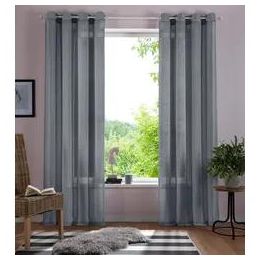 Gardine OTTO HOME "Mara" Gr. 2, grau, B:140cm H:175cm, Polyester, Gardinen, Gardine, transparent, Leinen Optik, monochrom, basic