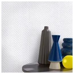 Isoliertapete "Fresco Vorgestrichen Glasfaservliestapete Fischgr&auml;t Weiss 25mx1m", wei&szlig;, B:1m L:25m, Vlies, Tapeten, Fresco Vorgestrichen Glasfasertapete Fischgr&auml;t Weiss 25mx1m (165g/m2)