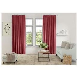 Vorhang OTTO HOME "Parry" Gr. 3, rot (bordeaux), B:140cm H:225cm, Polyester, Recyceltes Material, Gardinen, 2-er Set, blickdicht, monochrom, basic, einfarbig, Bestseller