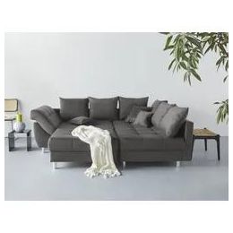 Ecksofa Collection AB "Innsbruck L-Form, B: 247 cm", grau (anthrazit), B:247cm H:87cm T:189cm, Microfaser PRIMABELLE (100% Polyester), Struktur (90% Polyester, 10% Polyacryl), Samtvelours (100% Polyester), Luxus-Microfaser Antiklederoptik (100% Polyester), Sofas, Ecksofa, Ecksofa und Hocker, Recamiere links oder rechts montierbar