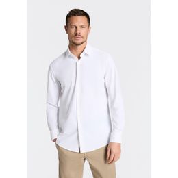 Langarmhemd BOSS "HANK", Herren, Gr. 40, N-Gr, wei&szlig;100, Jersey, Obermaterial: 76% Polyamid, 24% Elasthan, unifarben, slim fit h&uuml;ftbedeckend, 2-Knopf-Manschette mit Schlitz, Hemden, Kentkragen, Performance-Stretch-Jersey