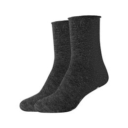 ABS-Socken Camano "warm & cozy", Damen, Gr. 39-42, grau, Materialmix, meliert, unifarben, normal, Socken, mit Anti-Rutsch Noppen
