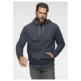 MAN'S WORLD Kapuzensweatshirt MAN'S WORLD, Herren, Gr. 4XL (68/70), blau, angeraute Sweatware, Obermaterial: 60% Baumwolle, 40% Polyester. Kapuzenfutter: 60% Baumwolle, 40% Polyester, unifarben, regular fit, Rippb&uuml;ndchen, Sweatshirts, lange &Auml;rmel, lockere Passform, unifarben, mit Kapuze