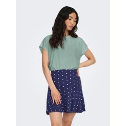 Kurzarmshirt Only "ONLMOLLY S/S O-NECK DOBBY TOP JRS", Damen, Gr. L, jadeite, Jersey, Obermaterial: 80% Polyester, 20% Viskose, unifarben, regular fit normal, Rundhals, Shirts, Materialmix, regular fit, Rundhals