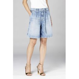 JOOP! Bermudas JOOP JEANS "Eike", Damen, Gr. 29, N-Gr, medium blau, Denim/Jeans, Obermaterial: 100% Baumwolle, gerade kniefrei, Hosen Bermudas, mit filigranen Tailleng&uuml;rtel