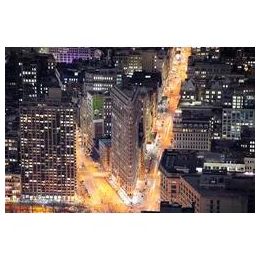 Fototapete papermoon "NEW YORK-BROOKLYN BRIDGE MANHATTAN SKYLINE TIMES SQUARE", bunt, B:4m L:2,6m, Vlies, Tapeten