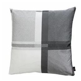 Dekokissen Apelt "Nalon" Gr. 1, grau (grau, wei&szlig;, anthrazit, ornamente), B:49cm L:49cm, Polyester, Dekokissen_Sitzkissen_Kissenh&uuml;llen, Kissenh&uuml;lle ohne F&uuml;llung, 1 St&uuml;ck