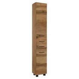 Hochschrank Welltime "Trento, verschiedene Ausf&uuml;hrungen und Farben", braun (wotaneiche), B:30cm H:180cm T:27cm, MDF, Schr&auml;nke, Hochschrank, Badm&ouml;bel, Seitenschrank Breite 30 cm, viel Stauraum, Made in Germany