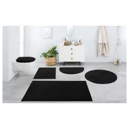 Badematte OTTO HOME "Vanessa, Badvorleger, Badezimmer Teppich" Gr. 8, schwarz, H:10mm, Polyester, Badematten, Badematte, Badteppich, weiche Haptik, unifarben