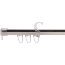 U-Schiene Liedeco "U-STORELAU01GS" Gr. 2, grau (chromfarben), B:1,95cm L:130cm T:1,6cm, Metall, Gardinenstangen