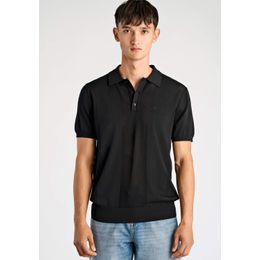 Kurzarmpullover Junk De Luxe "Poloshirt Relaxed Fit", Herren, Gr. M, schwarz, Obermaterial: 55% Polyester, 45% Viskose, Pullover
