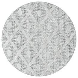 Teppich Ayyildiz TEPPICHE "PISA 4707", grau, H:20mm &Oslash;:120cm, Polypropylen (PP), Teppiche, Teppich, L&auml;ufer, rund, Hoch Tief Struktur, Wohnzimmer,Schlafzimmer
