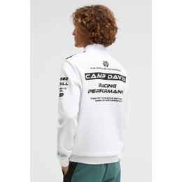 Sweater CAMP DAVID, Herren, Gr. L, wei&szlig;, Jersey, Material: 70% Baumwolle, 30% Polyester, bedruckt, regular fit normal, hoch geschlossener Ausschnitt, eingesetzt Rippb&uuml;ndchen, Sweatshirts Sweater, mit Baumwolle
