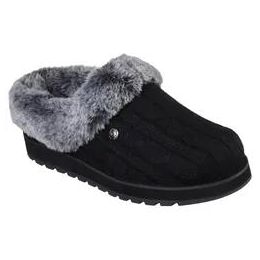 Pantoffel Skechers "KEEPSAKES - ICE ANGEL", Damen, Gr. 36, schwarz (schwarz, grau), Textil, Schuhe, Hausschuh in Strick-Optik