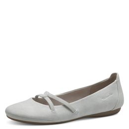 Ballerina Tamaris "Caterina", Damen, Gr. 36 (3,5), quarz, Lederimitat, Schuhe Ballerina, Flats, Festtagsmode, Slipper mit Gummizugriemchen, Topseller