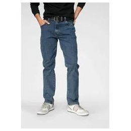 Gerade Jeans Wrangler "Texas", Herren, Gr. 46, L&auml;nge 34, grau (stone, wash), Denim/Jeans, Obermaterial: 99% Baumwolle, 1% Elasthan, Basic, regular fit lang, Jeans