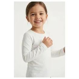 Langarmshirt KIDS Only "KOGNEW Only L/S TEE JRS NOOS", M&auml;dchen, Gr. 158/164, wei&szlig; (cloud dancer), Single Jersey, Obermaterial: 100% Baumwolle, unifarben, regular fit normal, Rundhals, abgesteppte Kante, Shirts Langarmshirt, in Basic-Form