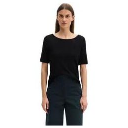 Marc O'Polo T-Shirt MARC O'POLO "mit U-Boot-Ausschnitt", Damen, Gr. XS, schwarz, Obermaterial: 100% Baumwolle, unifarben, Basic, regular fit, U-Boot-Ausschnitt, Shirts T-Shirt