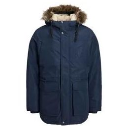Jack & Jones Outdoorjacke JACK & JONES "JJDAVID PARKA JACKET", Gr. XS, blau (navy blazer), Web, Obermaterial: 100% Polyester, unifarben, regular fit, Jacken Outdoorjacke