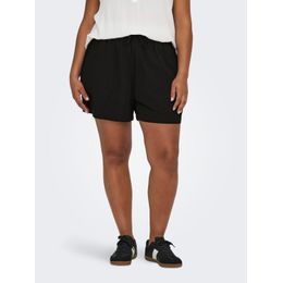 Shorts Only CARMAKOMA "CARLUX LIFE SHORTS NOOS", Damen, Gr. 48, N-Gr, schwarz, Web, Obermaterial: 97% Polyester, 3% Elasthan, bedruckt, regular fit kurz, Hosen Shorts